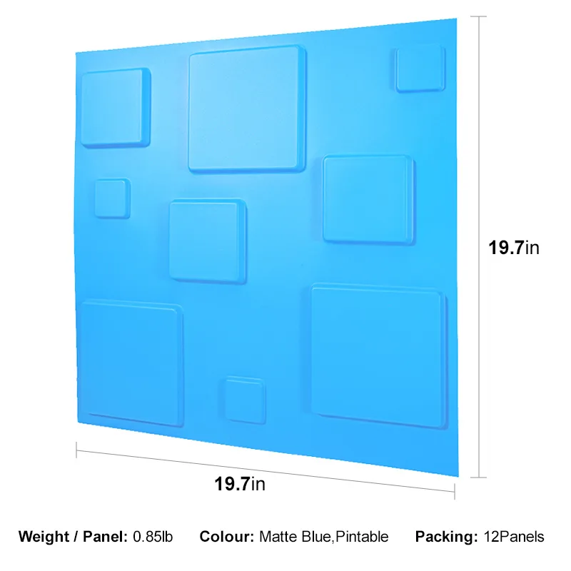 ANGELIC ROYAL BLUE-3D Texture - Pack of 12 Stylish PVC Panels, Covering ...