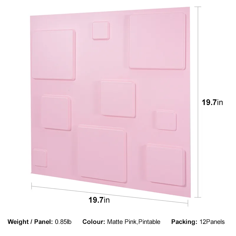ANGELIC BOXY PINK-3D Texture - Pack of 12 Stylish PVC Panels, Covering ...